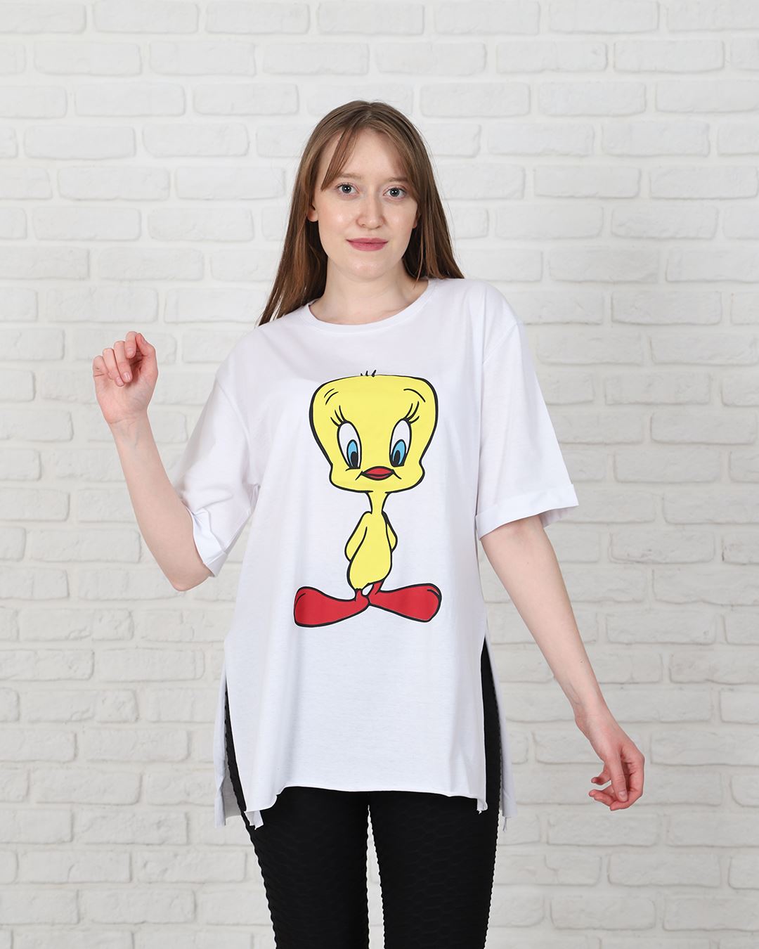 Beyaz Tweety Mom T-Shirt TSH174 - Senin Farkın